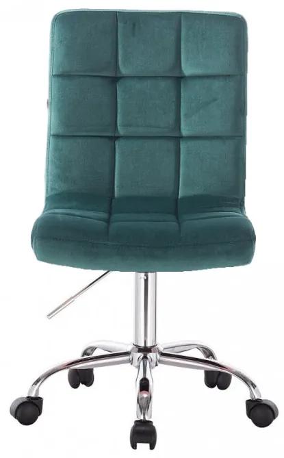 Velurová židle na kolečkách TOLEDO - zelená