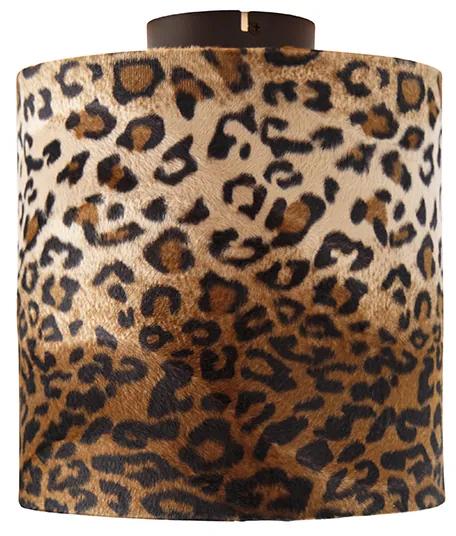 Stropní lampa matně černý odstín leopardí design 25 cm - Combi