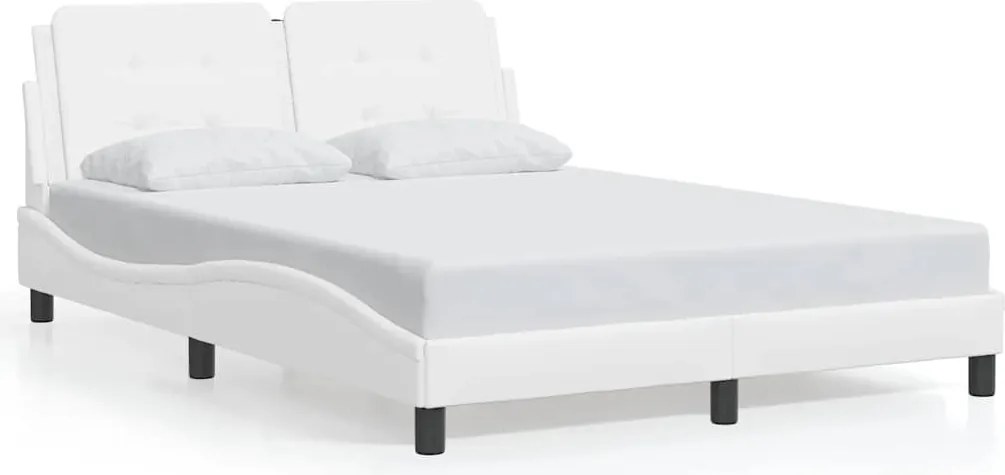 Rám postele bez matrace Zadar bílý 140x190 cm umělá kůže 3208178