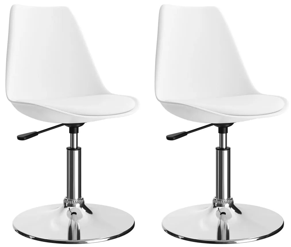324199 vidaXL Otočné jídelní židle 2 ks bílé umělá kůže