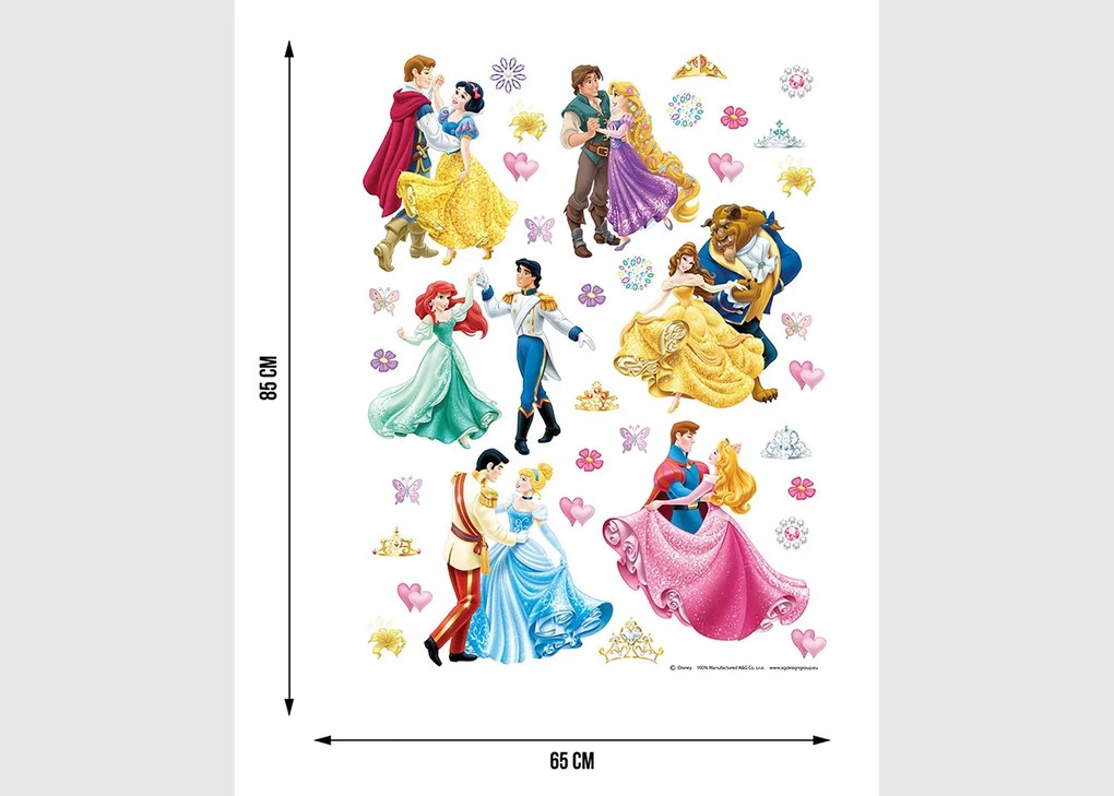 Dětská samolepka na zeď Disney Ples Princezen | 65 x 85 cm | DDK1774