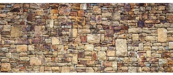 DIMEX | Panoramatická vliesová fototapeta na zeď Kamenná stěna MP-2-0169  | 375 x 150 cm | hnědá, béžová