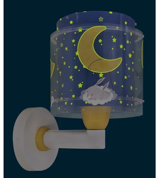 Dalber 76639 - Dětská nástěnná lampa MOON DREAMS 1xE27/15W/230V modrá