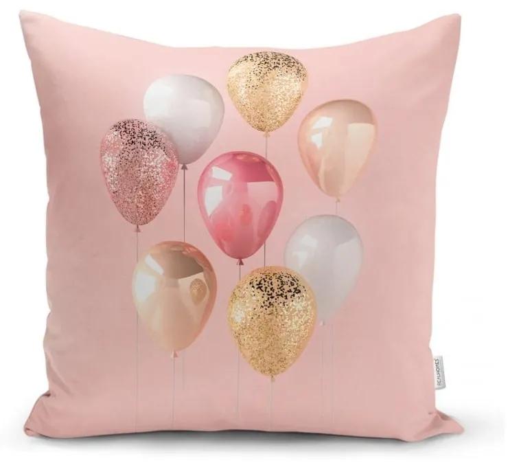 Povlak na polštář Minimalist Cushion Covers Balloons With Pink BG, 45 x 45 cm