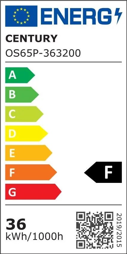 CEN OS65P-363200 OASI65 LED stropní svítidlo kulaté bílé 36W 3200lm 3CCT 3000K/4000K/6500K IP65 WHITE - CENTURY