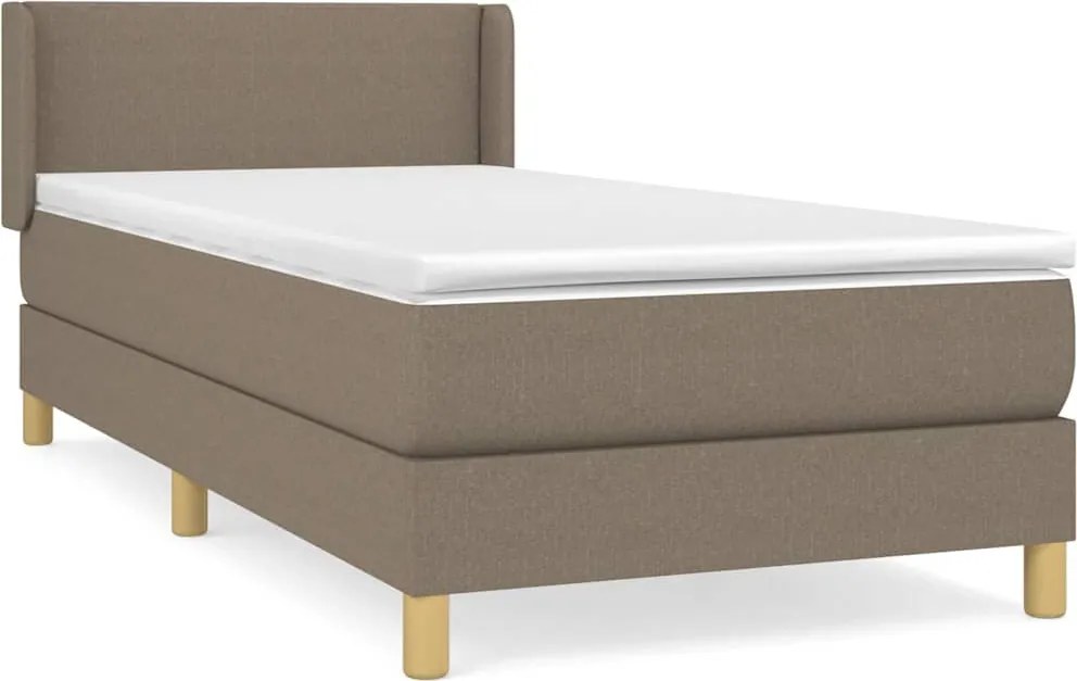 Box spring postel s matrací taupe 90x190 cm textil 3130077