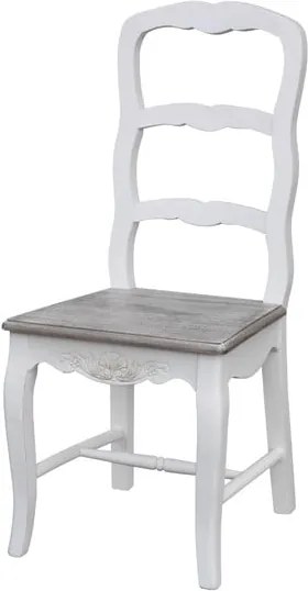 Bílá jídelní židle z topolového dřeva s přírodními detaily Livin Hill Rimini