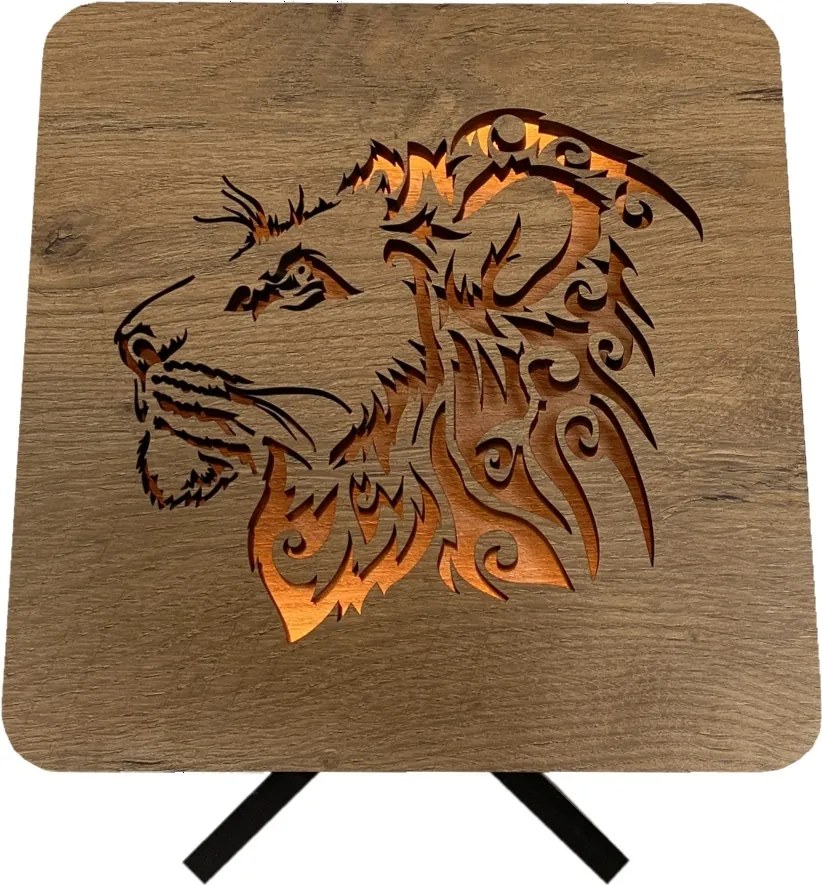 Li-Go "Hlava lva" lampa 19x19 cm provedení povrchu: dub