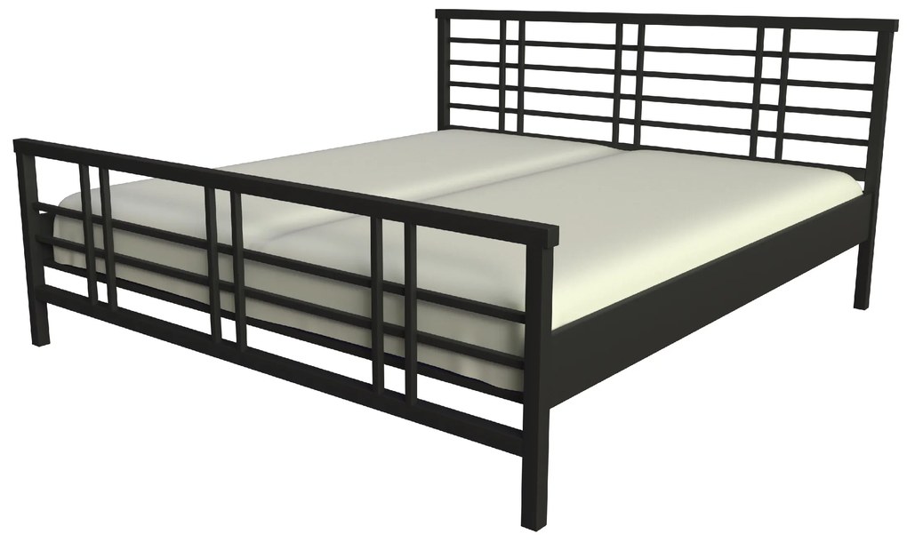 Nábytek ATIKA s.r.o. Kovová postel BARS Povrchová úprava: černá, Rozměr: 80 x 200 cm