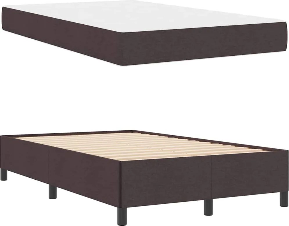 Postel s boxspringem Tmavě hnědá 120 x 190 cm textil 3398846