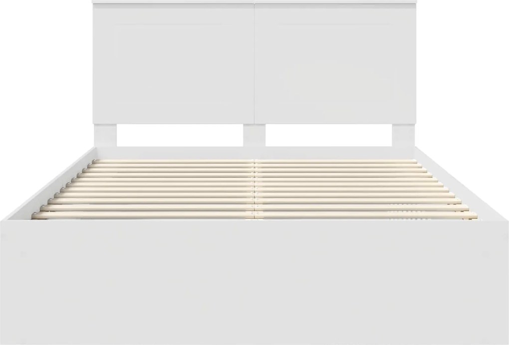 Rám postele s čelo Bílá 140 x 200 cm Masivní borové dřevo 3409354