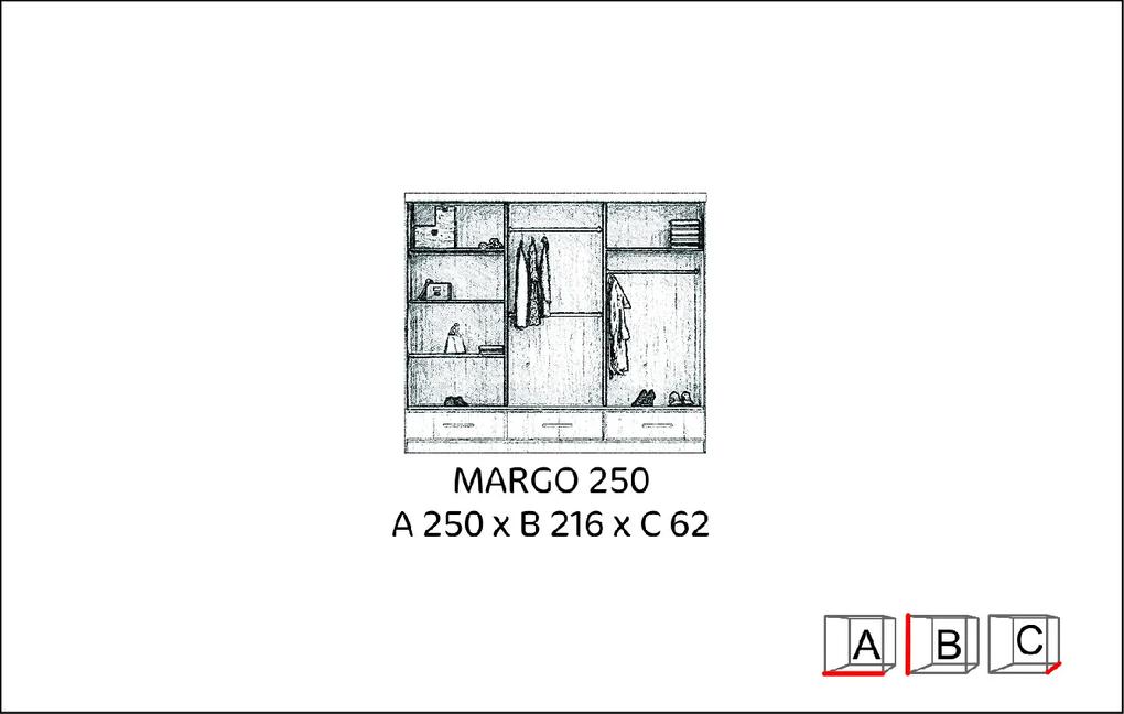 Arkos meble Skříň Margo 250 Barva: Černá