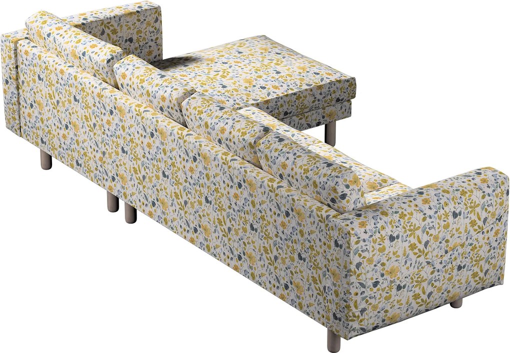 Potah na pohovku IKEA Norsborg 4-místná se šezlongem barva žlutá látka pletený vzor, vzorované