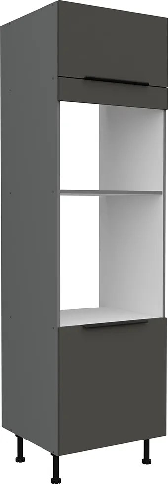 ARIA pi | vysoká skříňka 60 DPM-215 2F na vestavnou troubu a mikrovlnku | 60 cm | ANTI FINGERPRINT povrch | antracit/šedá grafit