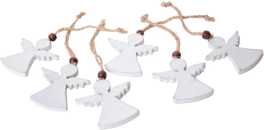 Sada 6 vánočních ozdob ve tvaru andělíčků Ego Dekor