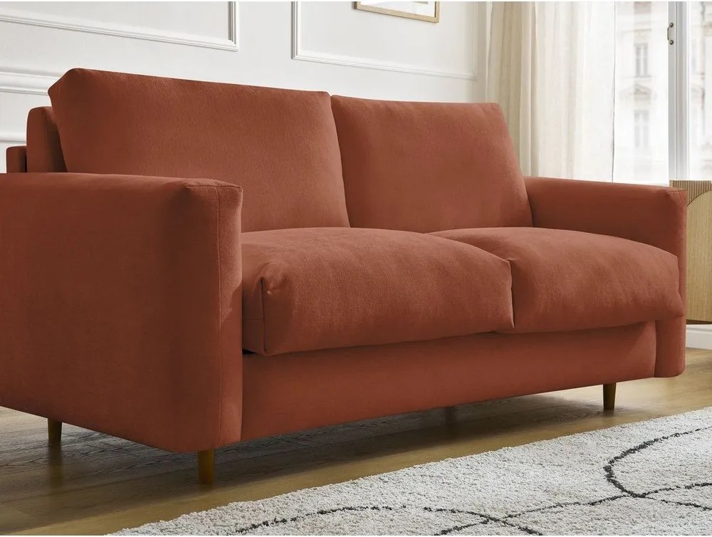 Oranžová pohovka na každodenní spaní/rozkládací 200 cm Cocoone – Bobochic Paris