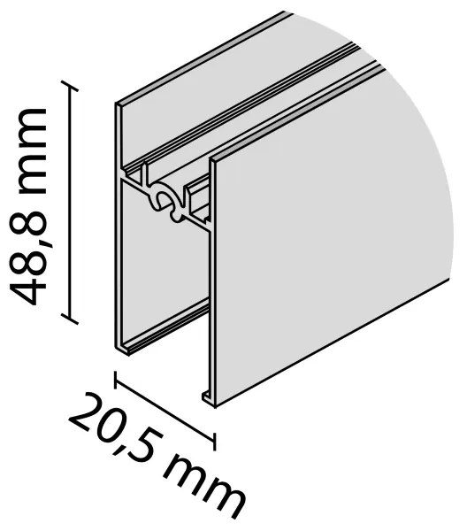LAGUNA Rámový profil RAMA strukturovaná černá matná Délka profilu (m): 2,0