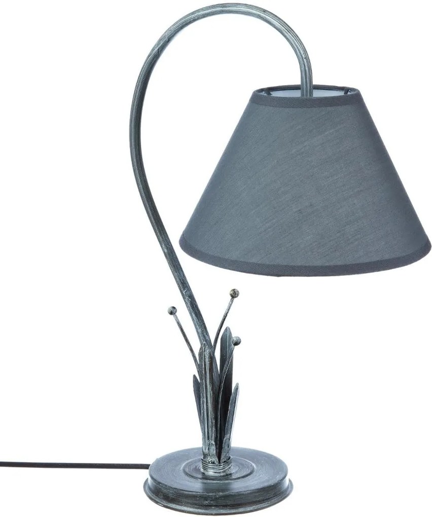 Stolní lampa se stínítkem, kov, 40 cm, modrá