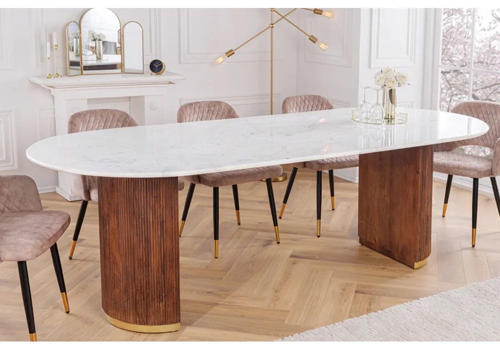 Massive home | Jídelní stůl GATSBY 220 CM mramor masiv mango