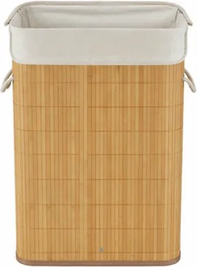 koš na prádlo, objem 40 l, bez víka, bambus, 49,5x39x20 cm, přírodní, Dekorino KP20260002