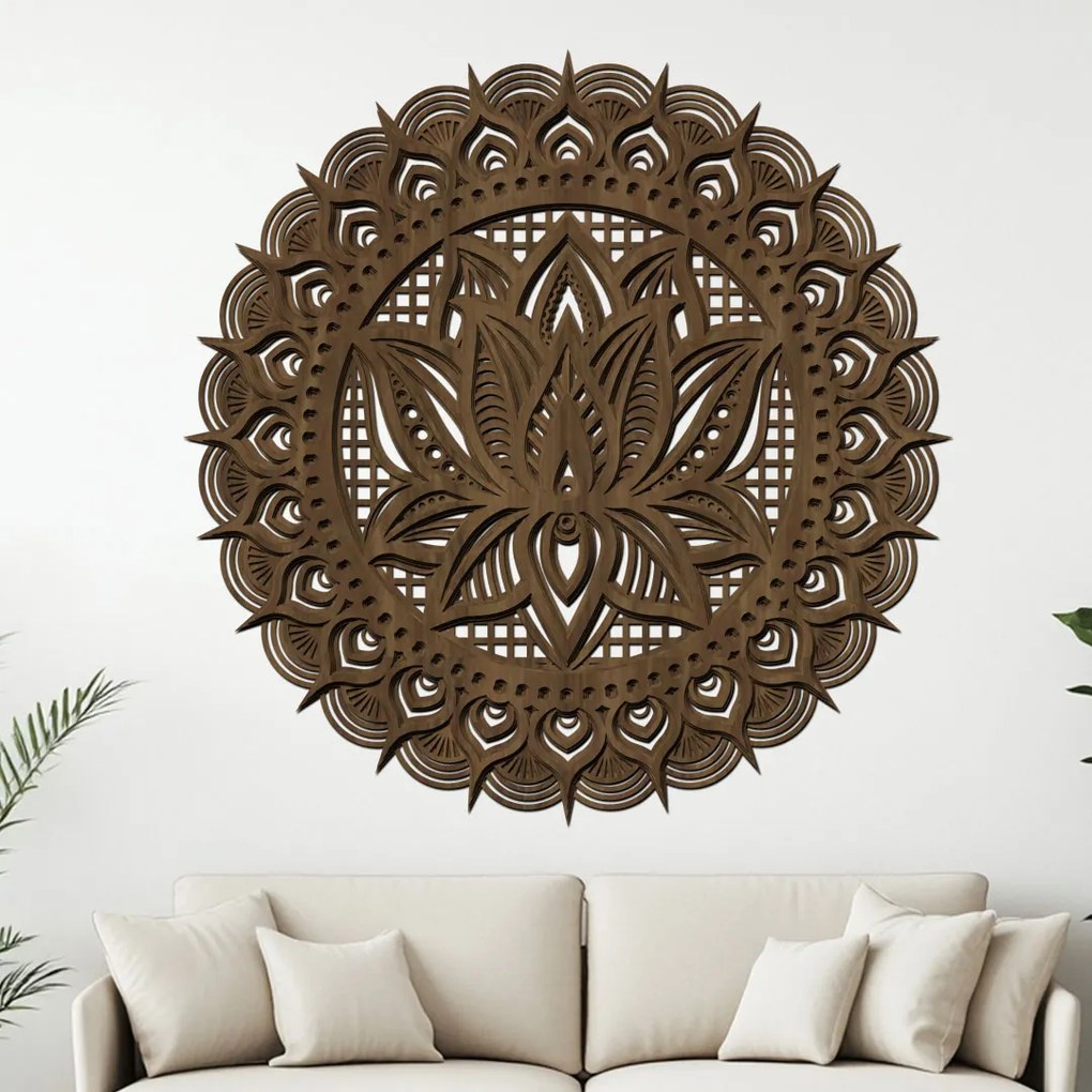 dřevo života Dřevěná 4vrstvá mandala NADĚJE A SÍLA Zvolte rozměr (cm): 80, Zvolte barevný dekor: antracitová-bílá