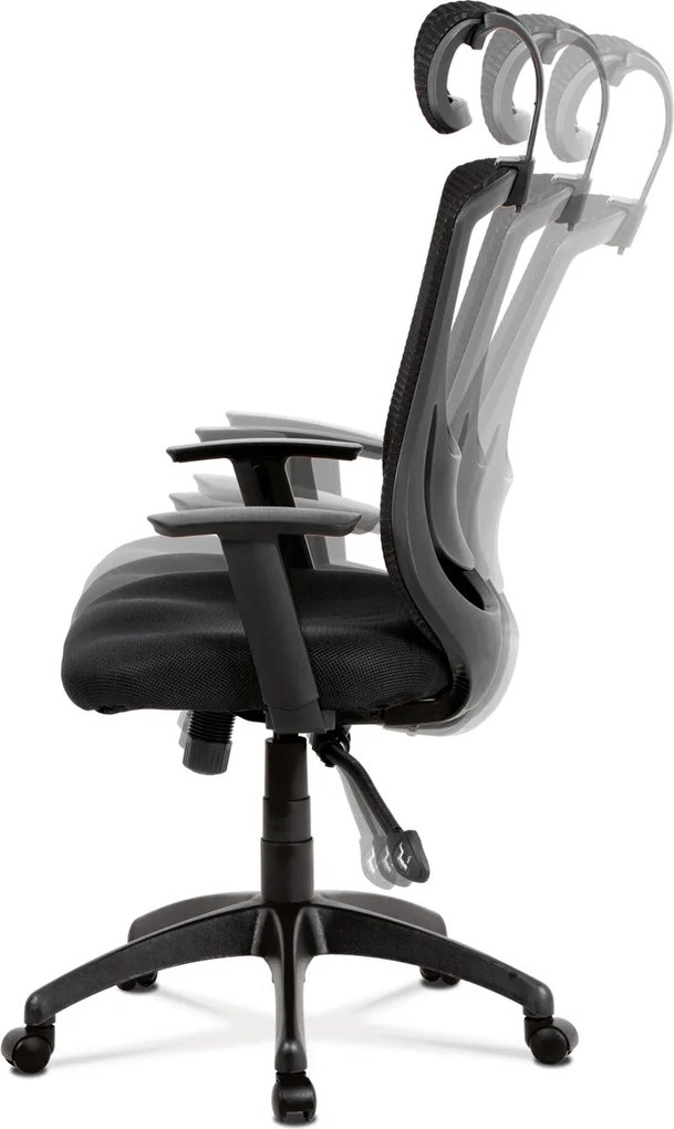 Ergonomická kancelářská židle MODUS - černá síťovina / látka
