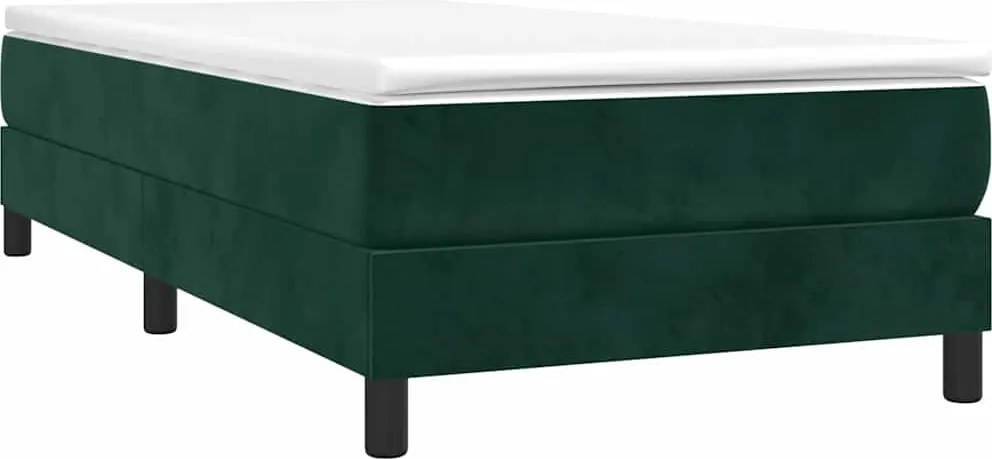 Rám postele s boxspringem tmavě zelená 90 x 190 cm samet 3120745