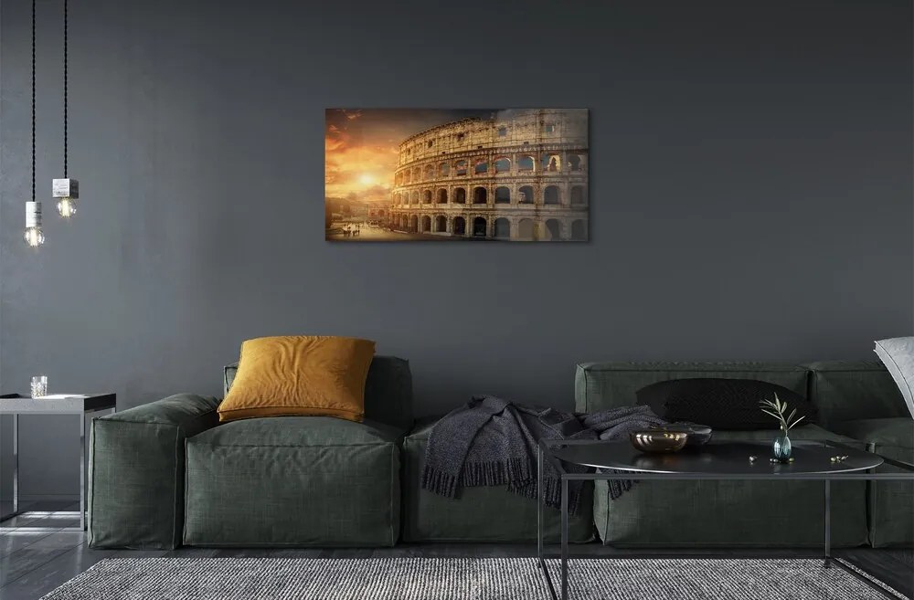 Obraz na skle Rome Colosseum při západu slunce 100x50 cm