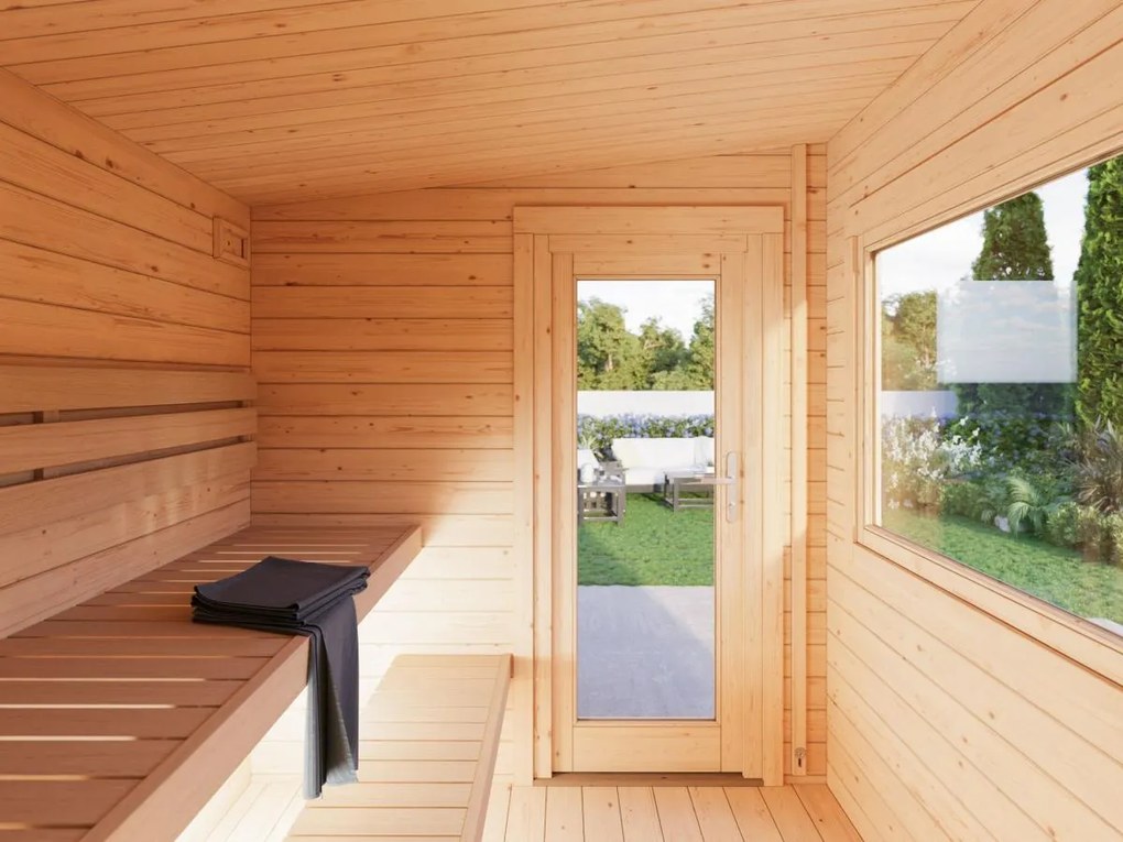 Sauna PALMAKO SANNA 4,1 m² outdoor Barva: Světlešedá + bílá