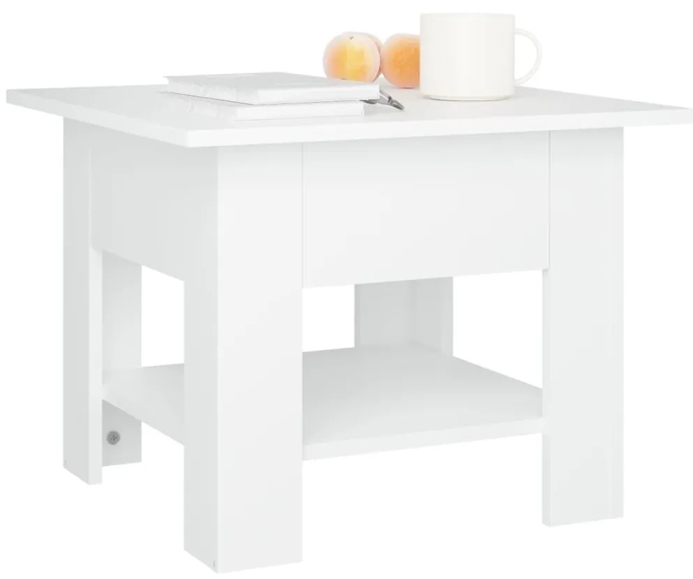 Konferenční stolek bílý 55 x 55 x 42 cm dřevotříska - Default Title