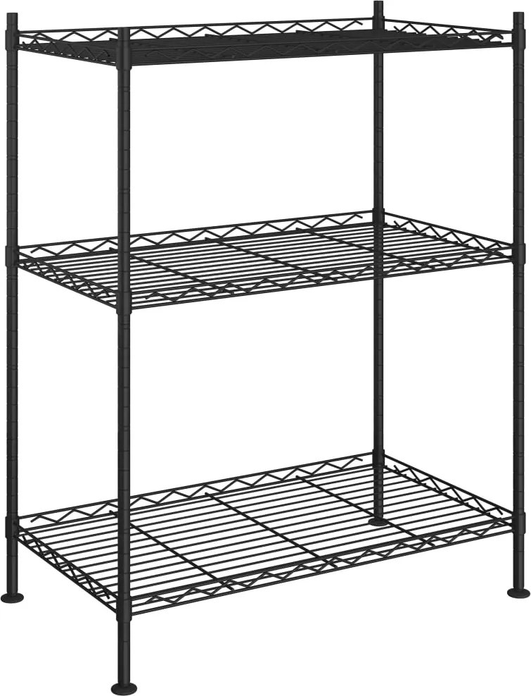 Úložný regál 3 police 60 x 35 x 76 cm černý 150 kg 324620
