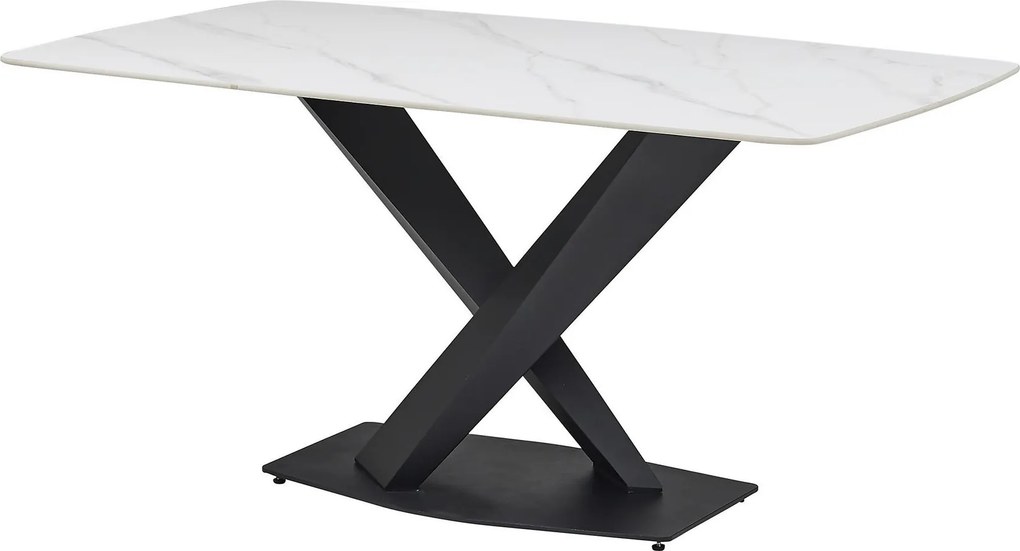XXXLutz JÍDELNÍ STŮL, bílá, černá, 180/90/75 cm P & B - Jídelní stoly - 000572009401