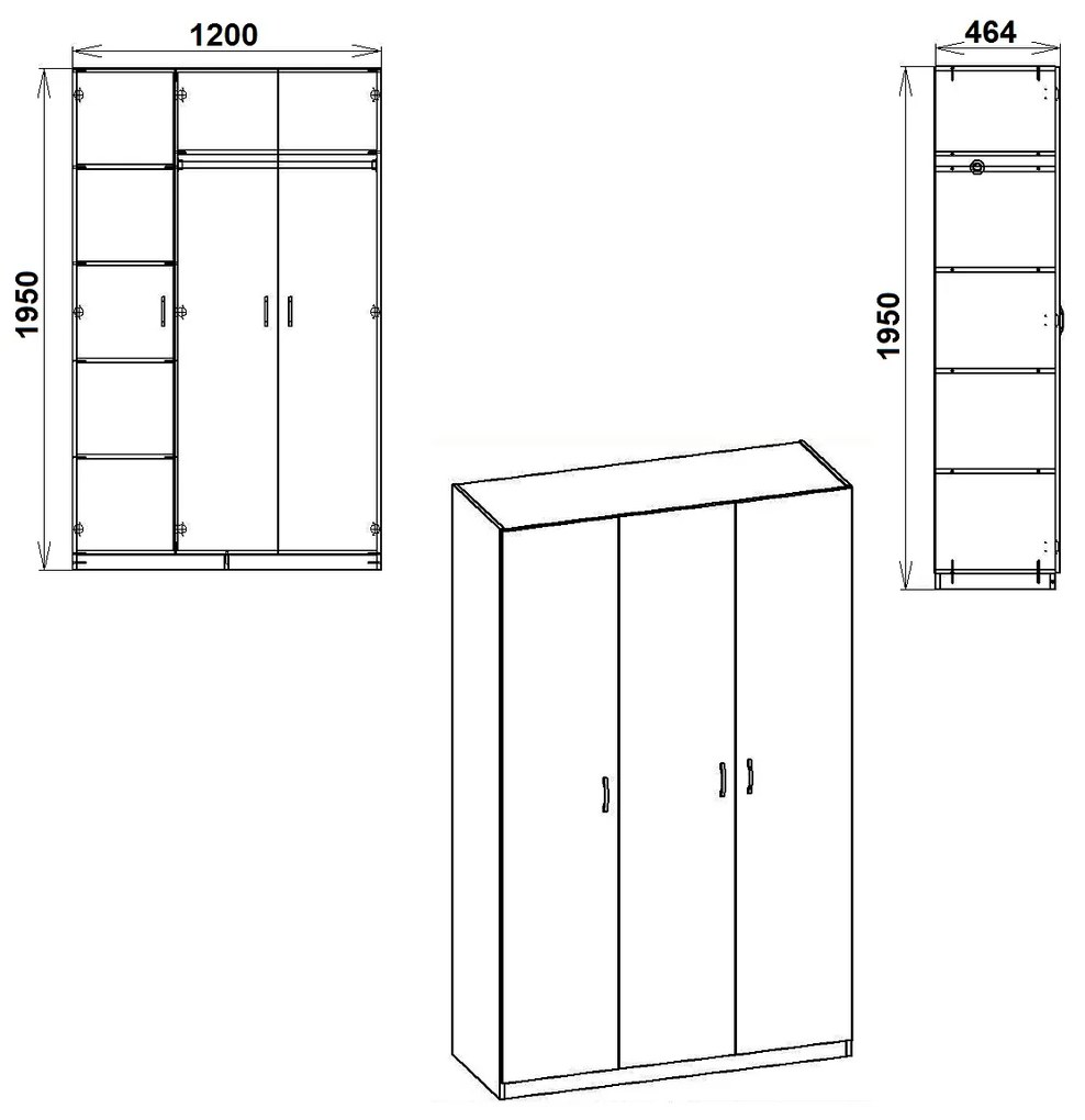 Vomaks Šatní skříň-15 Barva: wenge