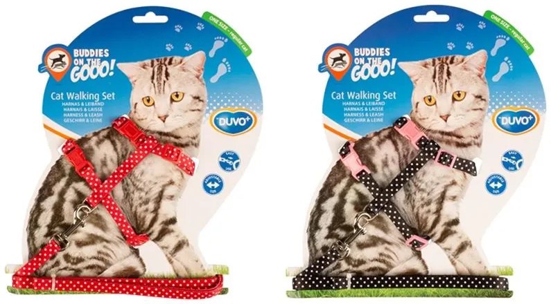 Postroj a vodítko cat DUVO+ s puntíky 20-35cm/10mm-125cm