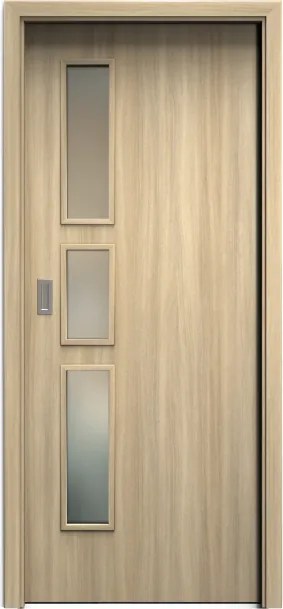 SAPELI ELEGANT KOMFORT M33 - CPL LAMINÁT - POSUVNÉ DVEŘE VČ. ZÁRUBNĚ - dub Hikari Průchozí šířka (cm): 60, Průchozí výška (cm): 210