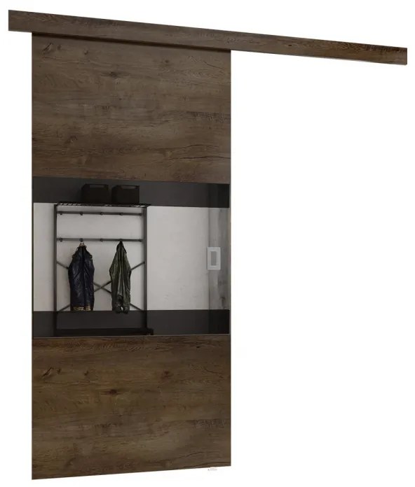 Interiérové ​​posuvné dveře Arturo 100, Barva: jasan tmavý / zrcadlo + lacobel
