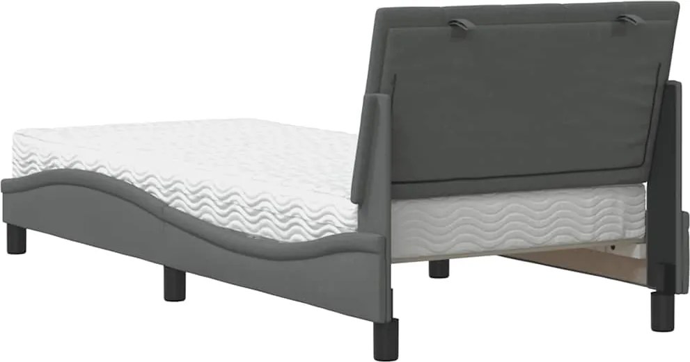 Postel s matrací Hanko tmavě šedá 80 x 200 cm textil 3310490
