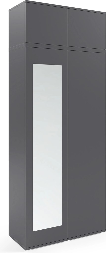 Eka Předsíňová stěna s čalouněnými panely Trinity 26 - Grafit / Černá 2316