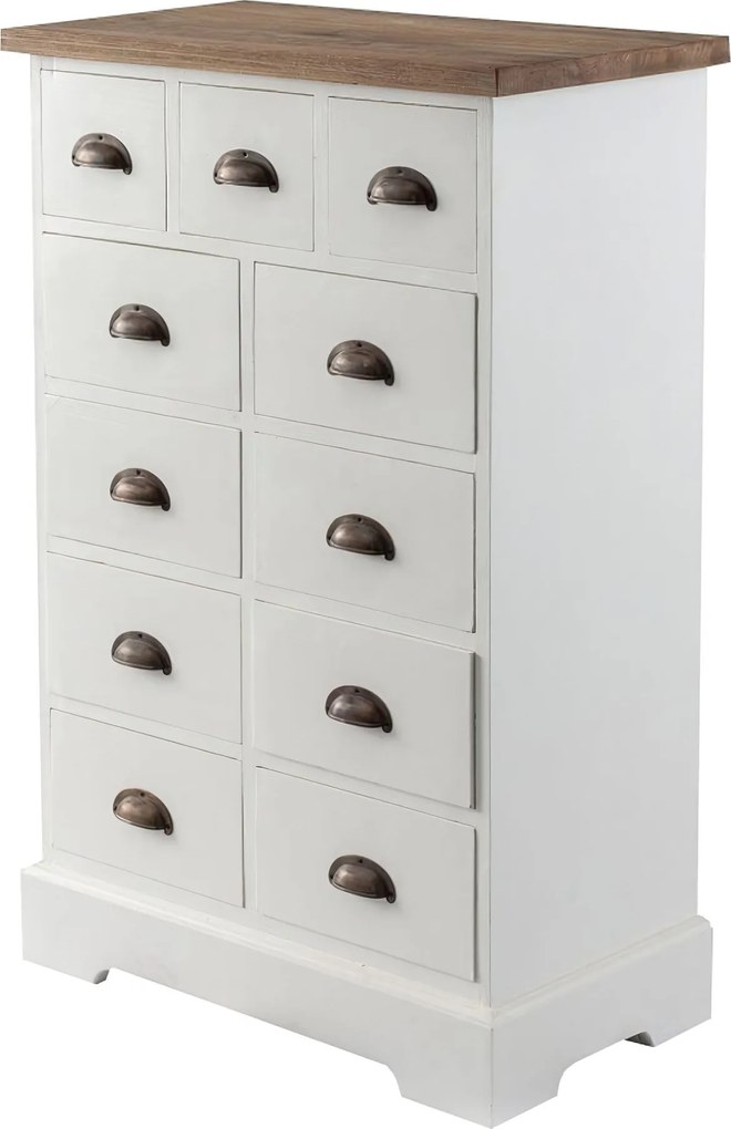 Komoda Brighton 11 zásuvek white&natural