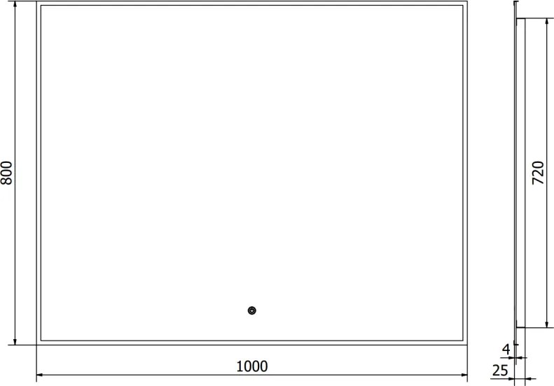 Mexen Erma, LED koupelnové zrcadlo s podsvícením a černým rámem 100x80 cm, 6000K, ochrana proti zamlžování, 9814-100-080-611-70