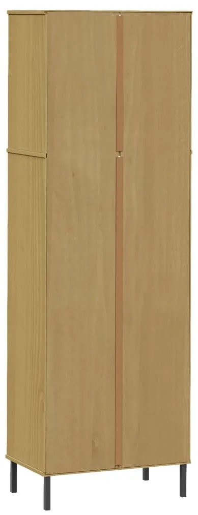 Knihovna Oslo se 2 zásuvkami - masivní dřevo - 60x35x180 cm | hnědá