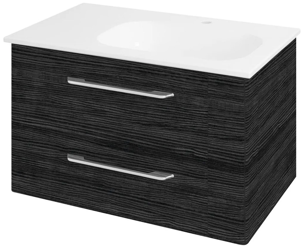 SAPHO - PURA umyvadlová skříňka 77x50,5x48,5cm, pravá, graphite line (PR089) SAPHO