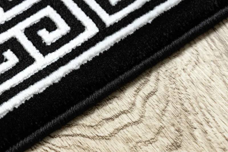 Dywany Łuszczów, Běhoun Gloss 6776 85 greek black/ivory, 70x300, černobílá, ložnice