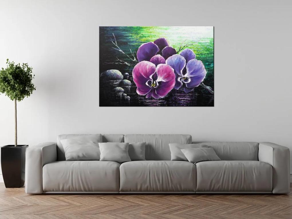 Gario Ručně malovaný obraz Orchidea u potoka Rozměry: 100 x 70 cm