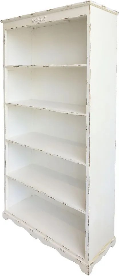 Krémová antik dřevěná knihovna s policemi Jacquline - 106*39*200 cm