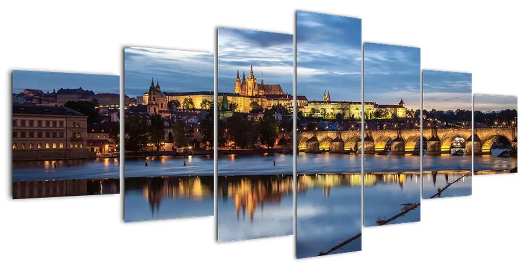 Obraz Pražského hradu a Karlova mostu (210x100 cm)