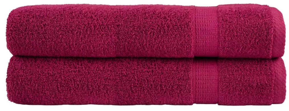 Prémiové ručníky SOLUND 2 ks bordó 100x200 cm 600 g/m² 137221