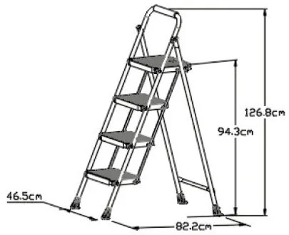 Lamart LT8098 schůdky Eurostep, 4 stupně, 4 stupně