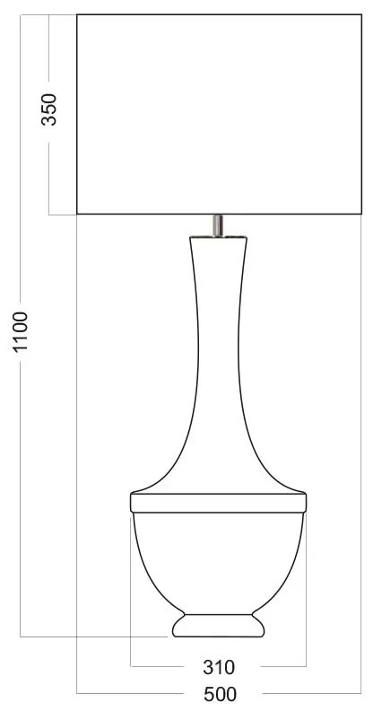 Vysoká stolní lampa TROYA - modré sklo