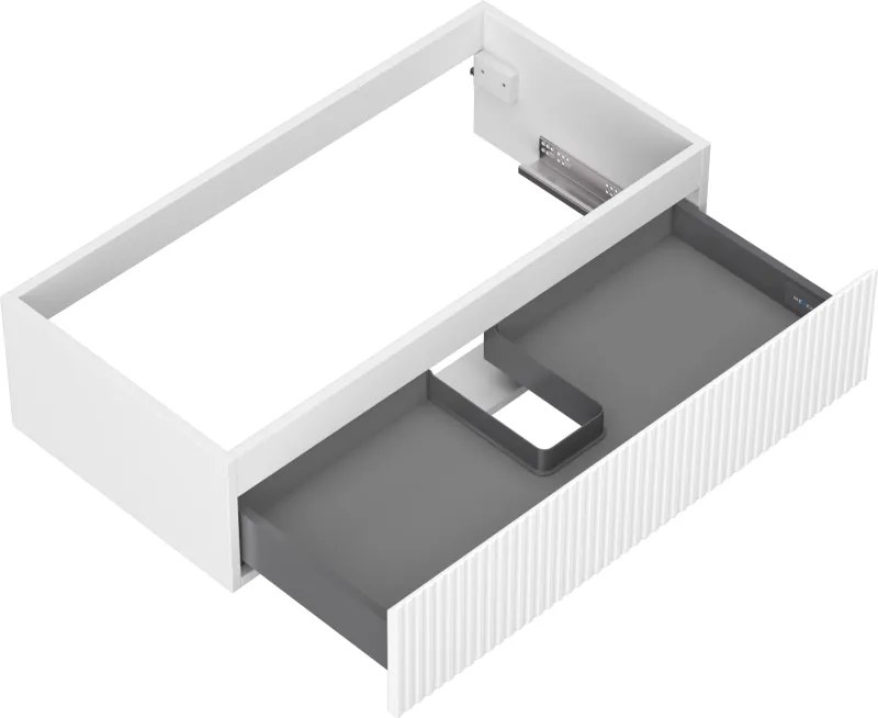 Mexen Rivel, koupelnová skříňka 90 cm, 1 zásuvka, drážkovaná, bílá matná, 91A20-09023-1-BF01